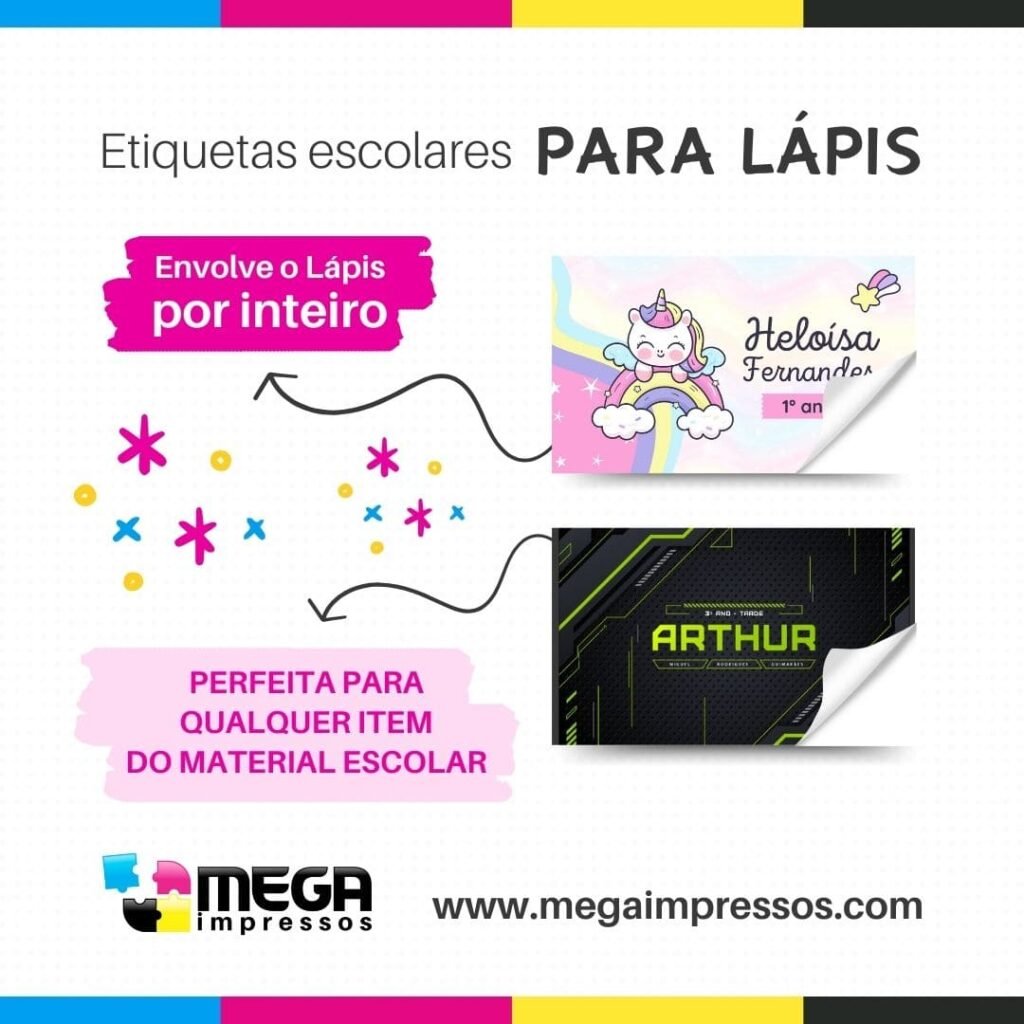 Etiquetas Escolares - kit 2 - Diversos Temas - a prova d'agua - Ideal ...