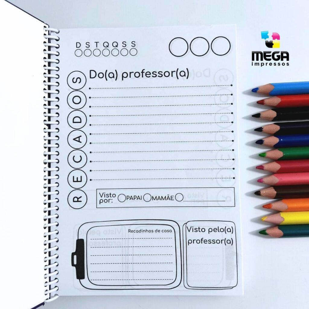 Caderno de Recado Escolar | Mega Impressos